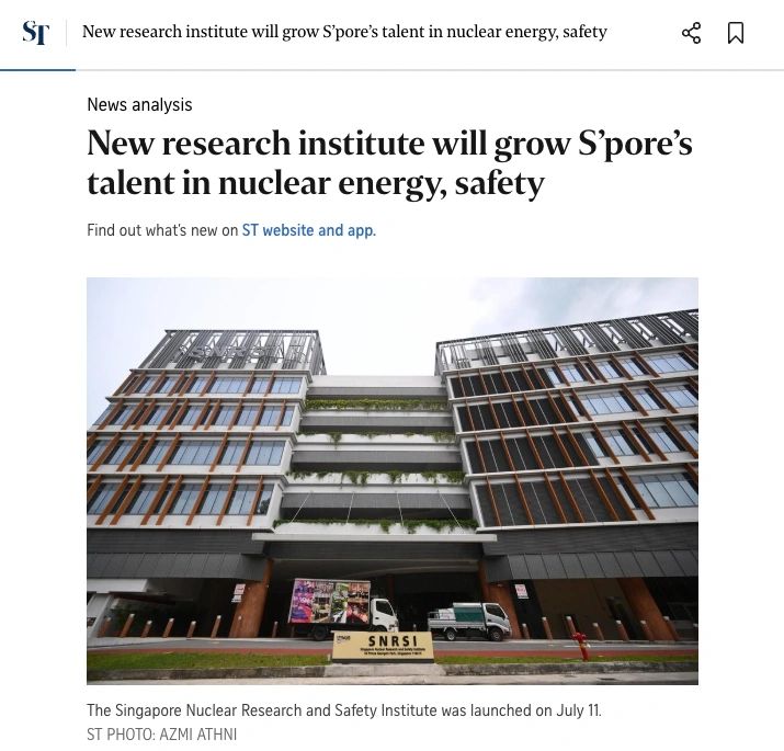 Singapore officially commences nuclear energy research